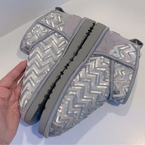 UGG | Shoes | Very Rare Ugg Sequin Chevron Classic Ultra Mini Ankle ...